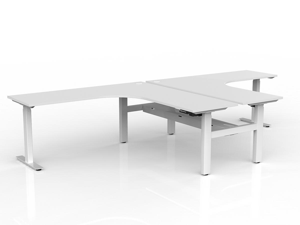 Agile Electric 2-Column 90 Degrees Shared Workstation - Cable Tray