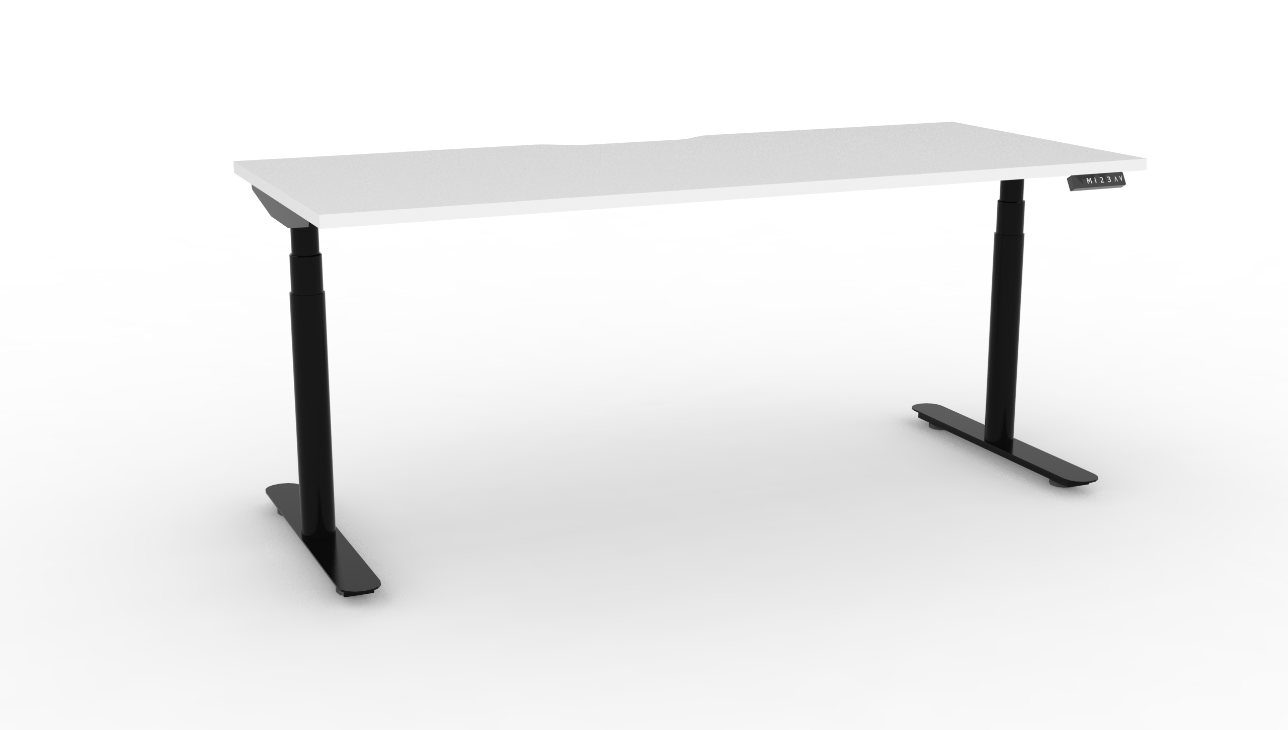 Halo Plus Round Leg Electric Height Adjustable Single Sided Workstatio