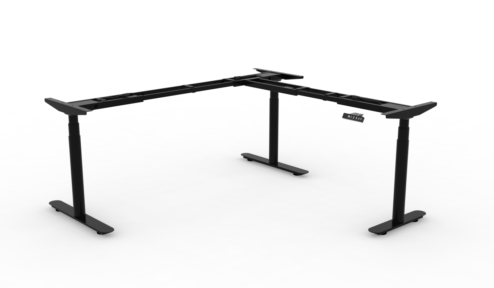 Halo Plus Round Leg Electric Height Adjustable Corner Workstation Fram