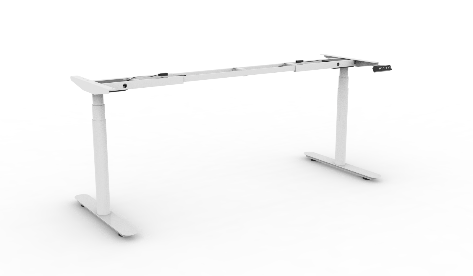 Halo Plus Round Leg Electric Height Adjustable Single Straight Frame