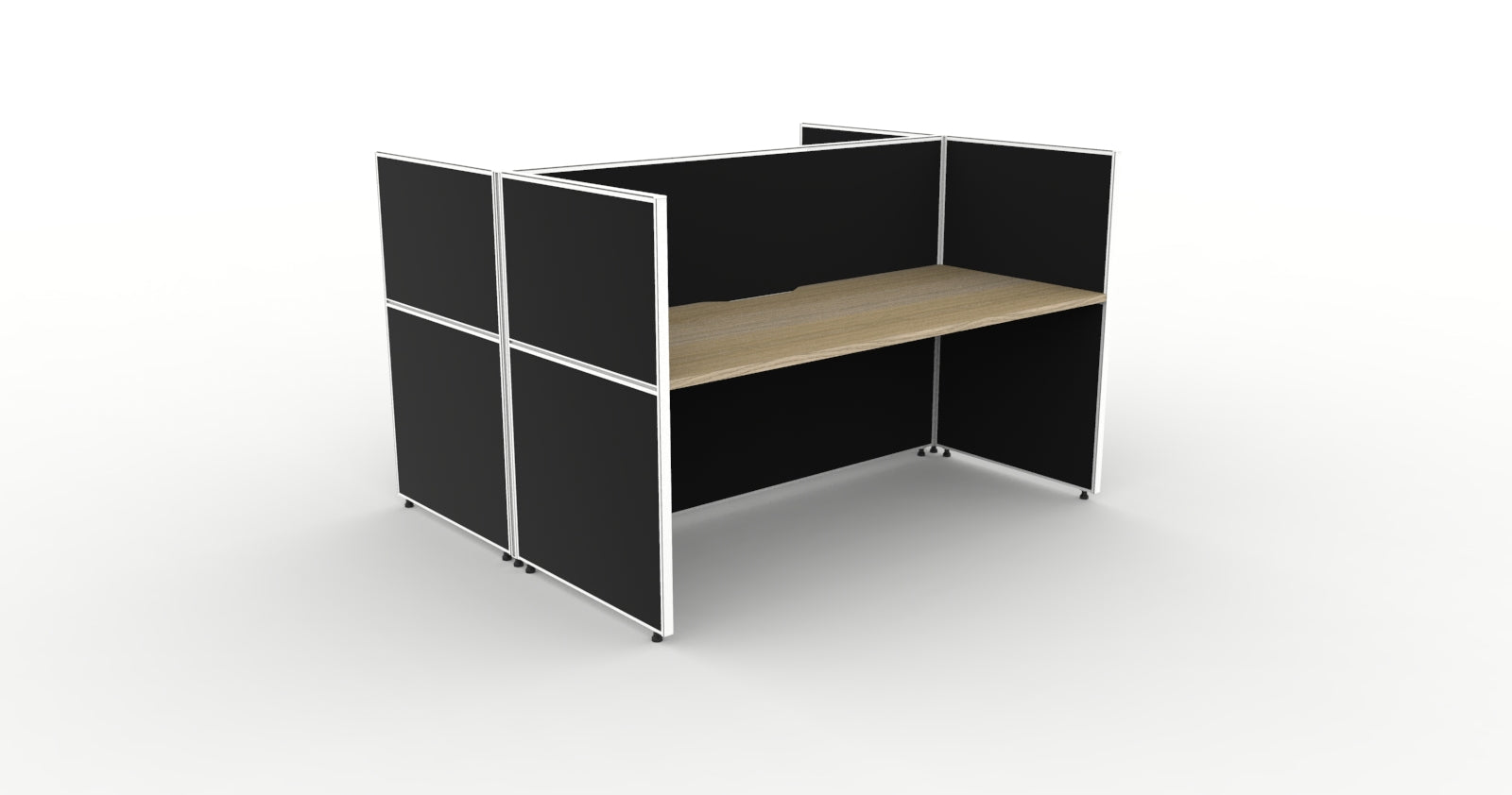 Shush30 Screen Hung 2 Person Back To Back Workstation
