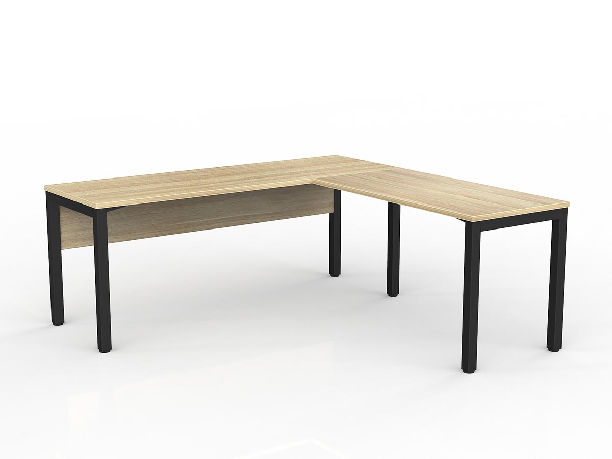 Axis Desk with Return and Modesty - New Oak Worktop