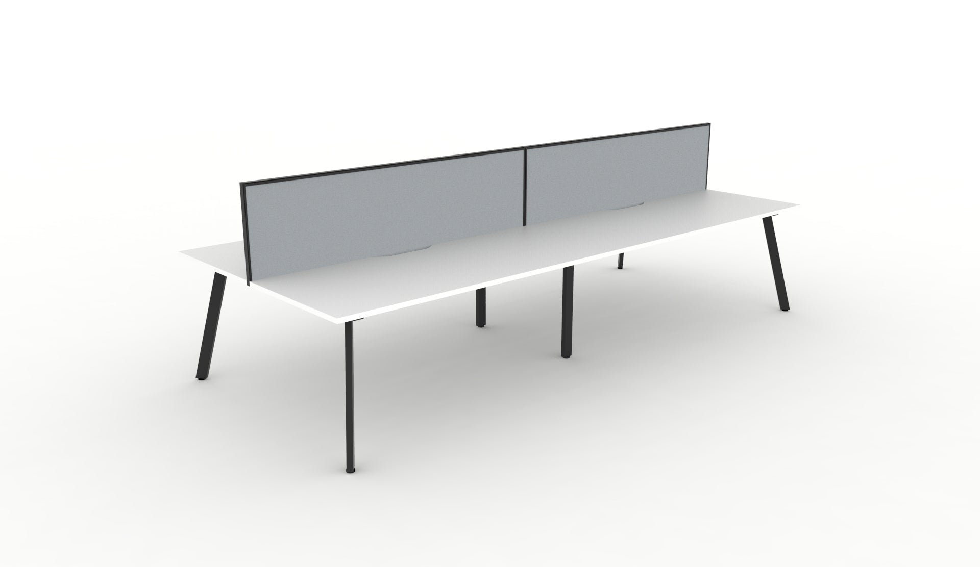 Deluxe Eternity 4 Person Back To Back Workstation - With Screens