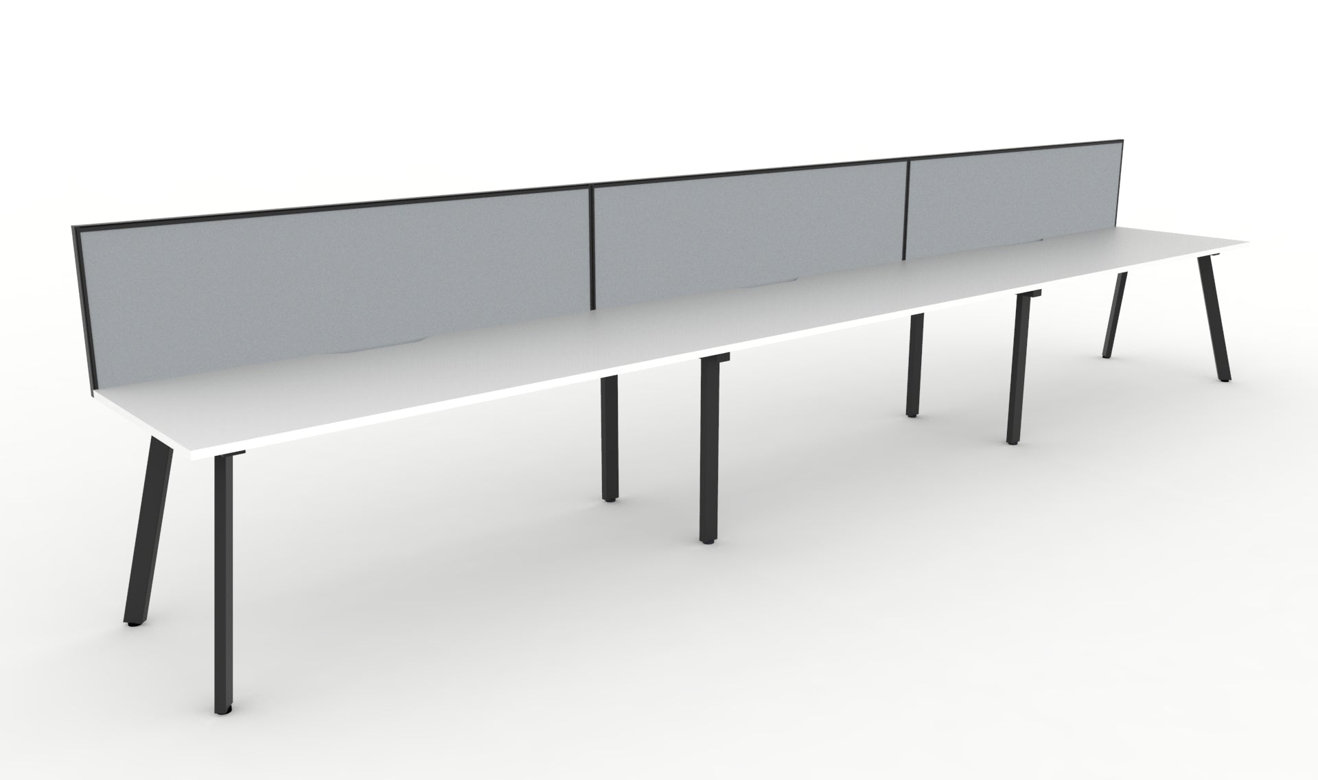 Deluxe Eternity 3 Person Single Sided Workstation - With Screen