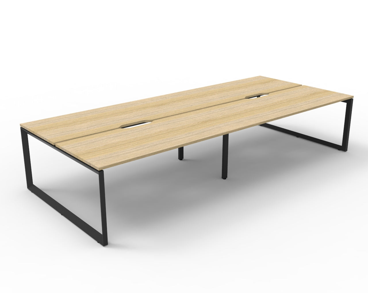 Deluxe Infinity Loop Leg 4 Person Back To Back Workstation - No Screen