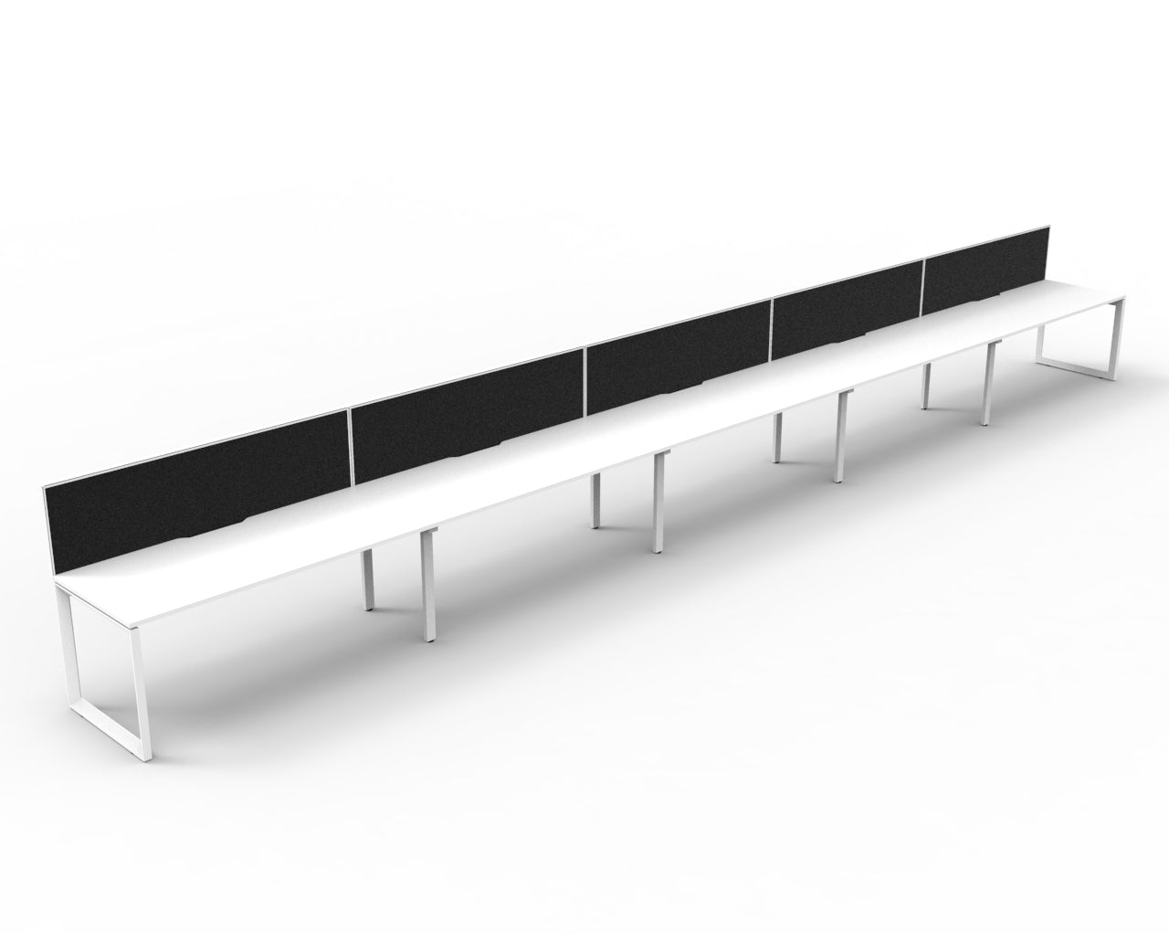 Deluxe Infinity Loop Leg 5 Person Single Sided Workstation - With Scre
